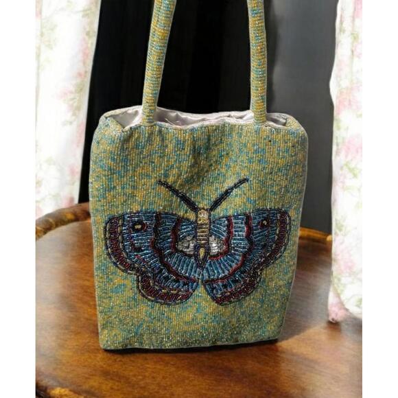 Bags | Rare Talisman By Kate Geddes Handcrafted Butterfly Tote Bag Boho ...